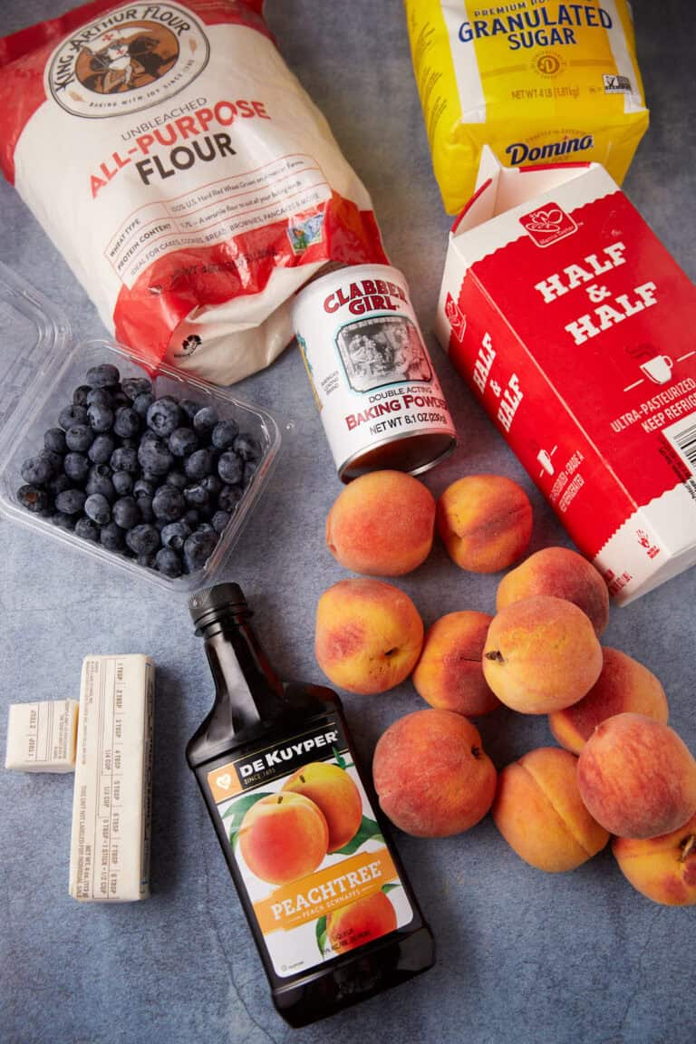 Peach and Blueberry Cobbler Cake - Easy Southern Desserts