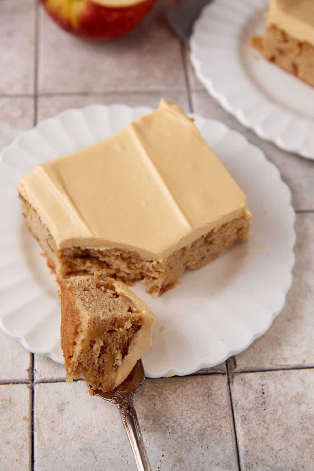 Moist Apple Sheet Cake Recipe with Caramel Frosting - Easy Southern Desserts