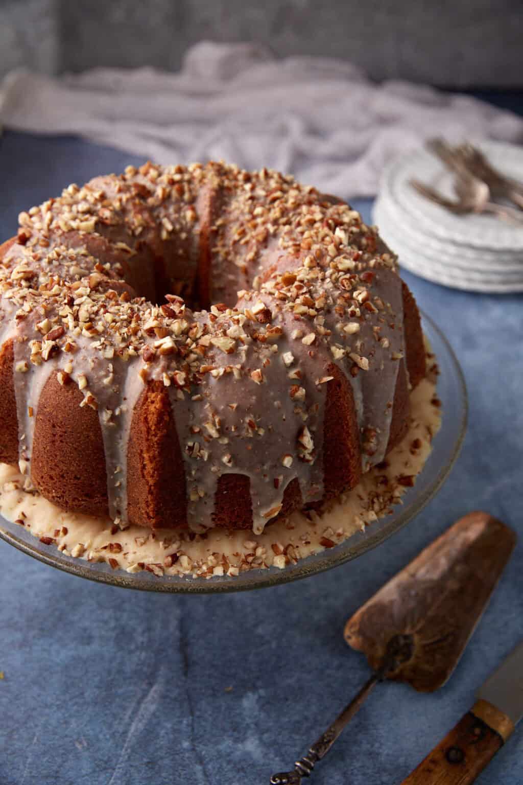 Moist Butter Pecan Pound Cake With Glaze - Easy Southern Desserts