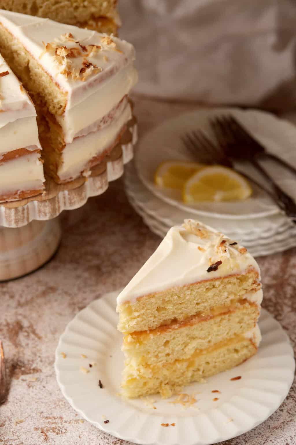 Fluffy Coconut Cake with Lemon Curd Filling - Easy Southern Desserts