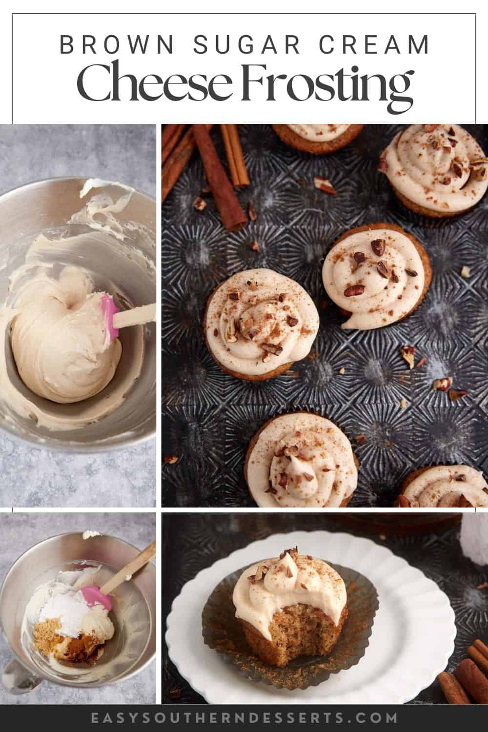 Quick and Easy Brown Sugar Cream Cheese Frosting Recipe - Easy Southern Desserts