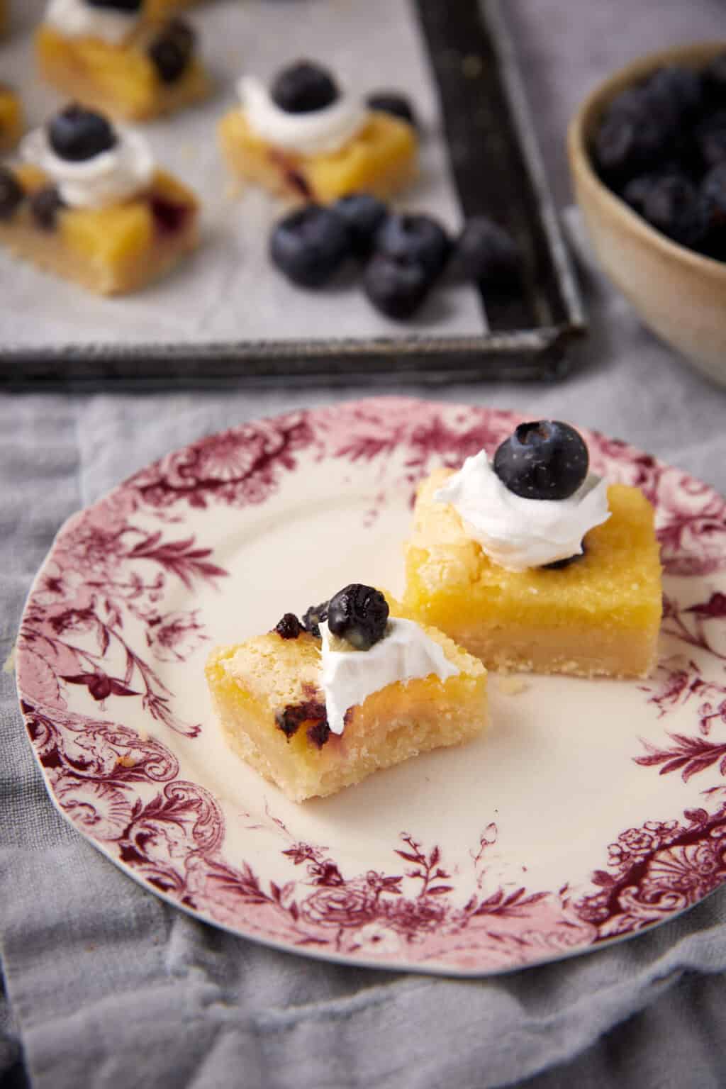 Lemon Blueberry Bars with a Shortbread Crust - Easy Southern Desserts