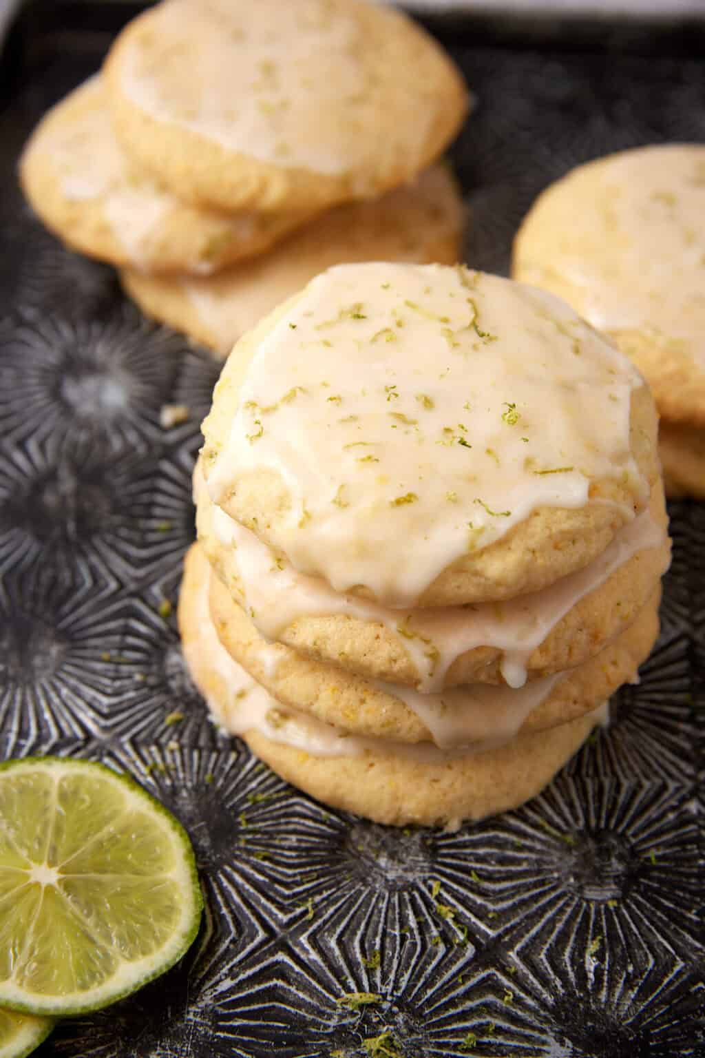 Cornmeal Lime Cookies with Lime Glaze - Easy Southern Desserts