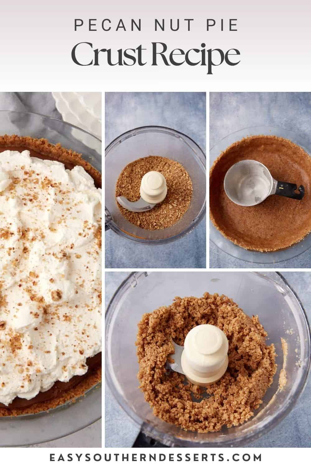 Pecan Nut Pie Crust With Toasted Pecans - Easy Southern Desserts