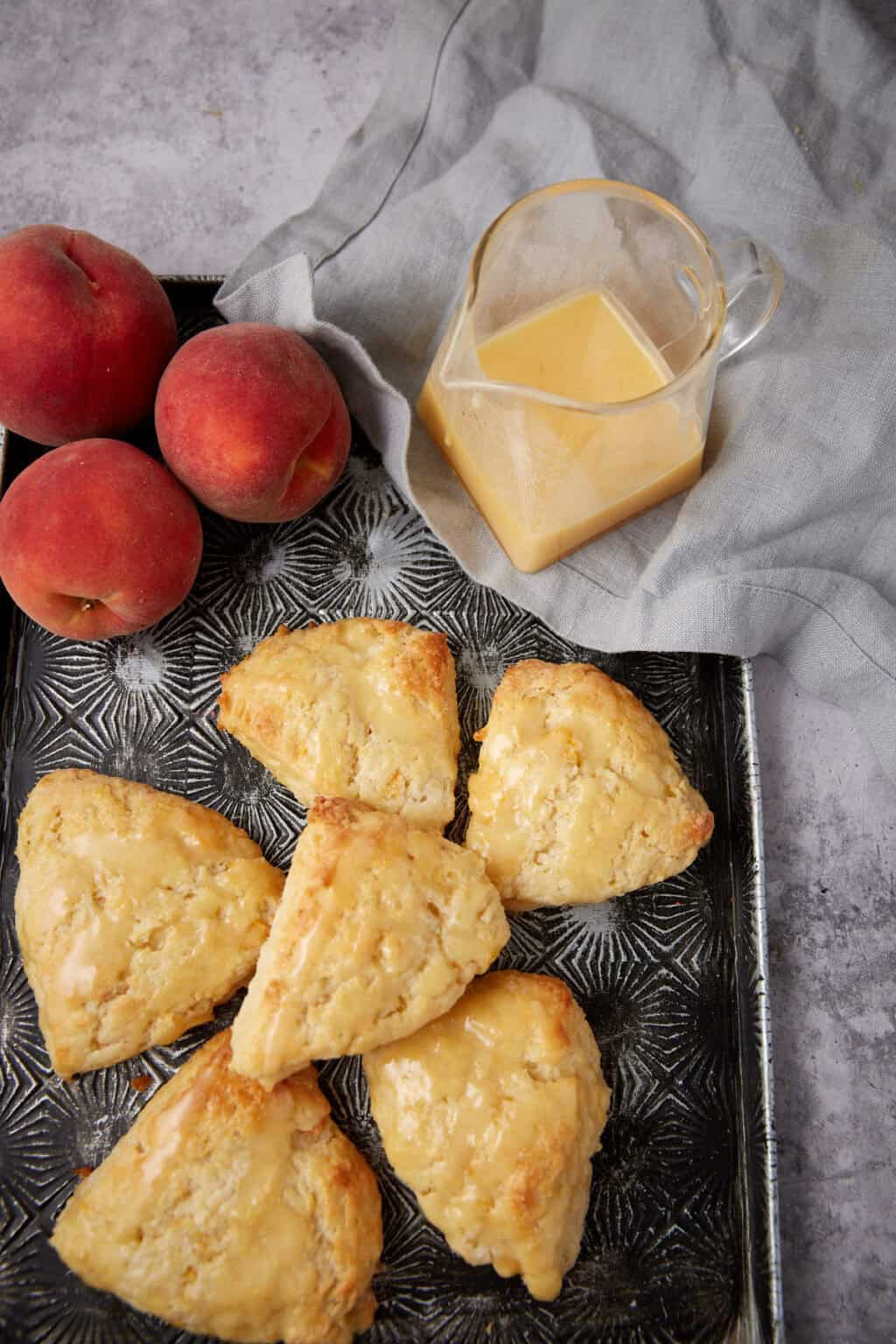 Peach Scones with Buttermilk and Creamy Peach Glaze - Easy Southern ...