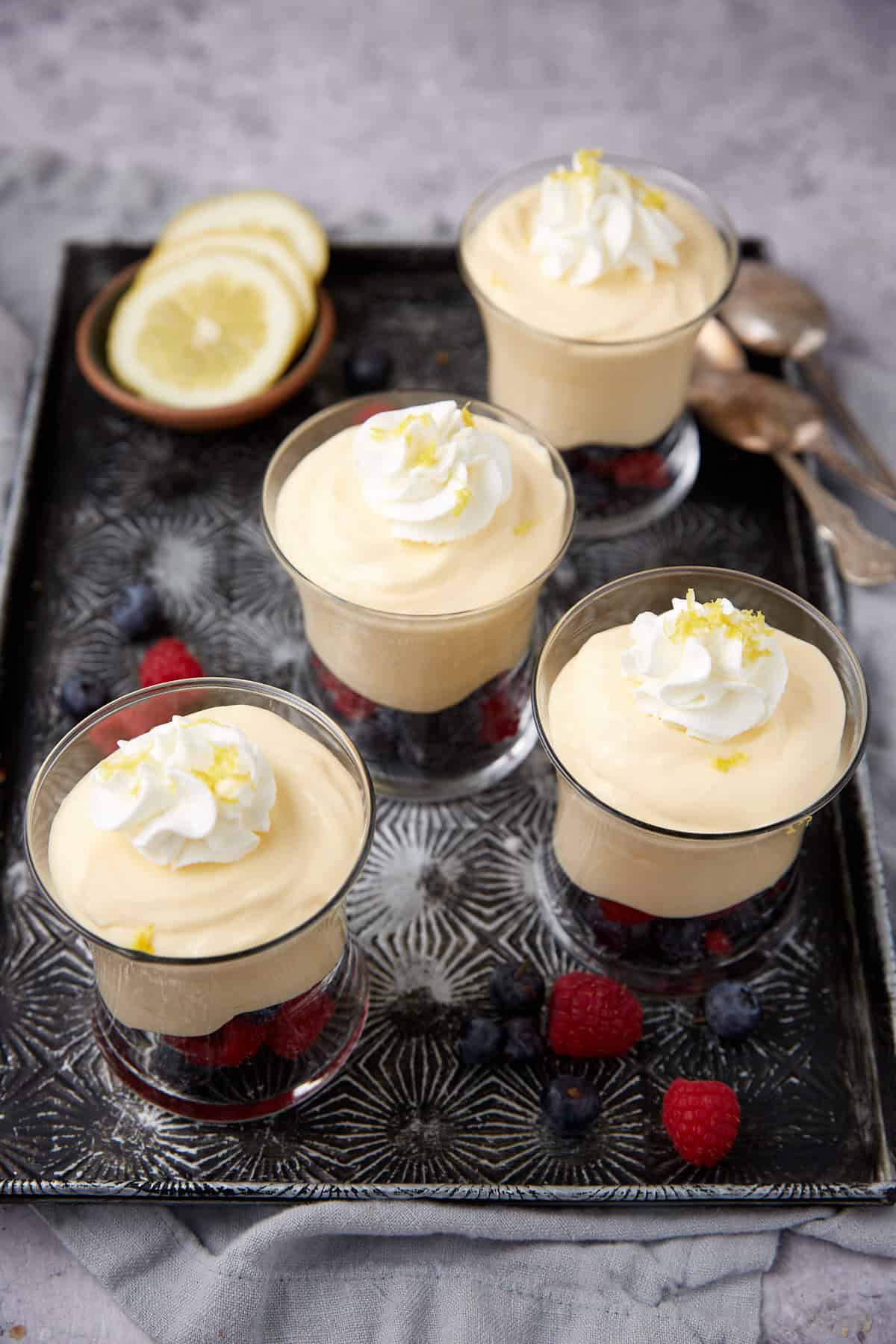Creamy Lemon Mousse with Lemon Curd - Easy Southern Desserts