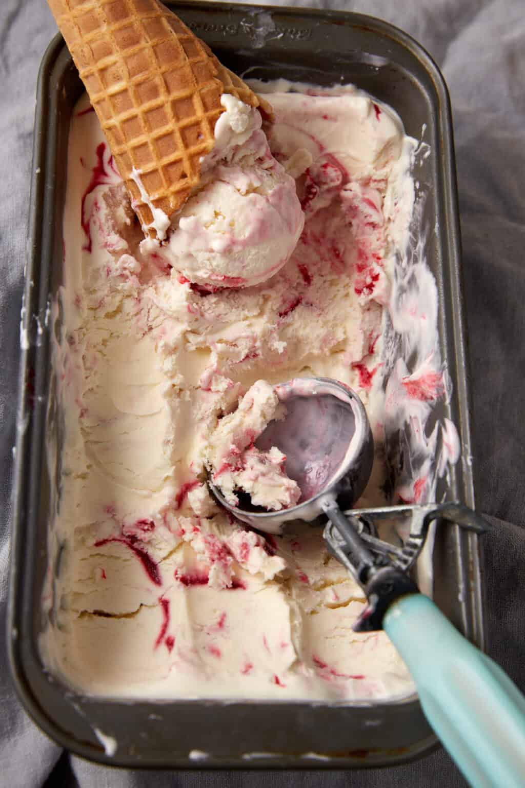 No-Churn Raspberry Swirl Ice Cream - Easy Southern Desserts
