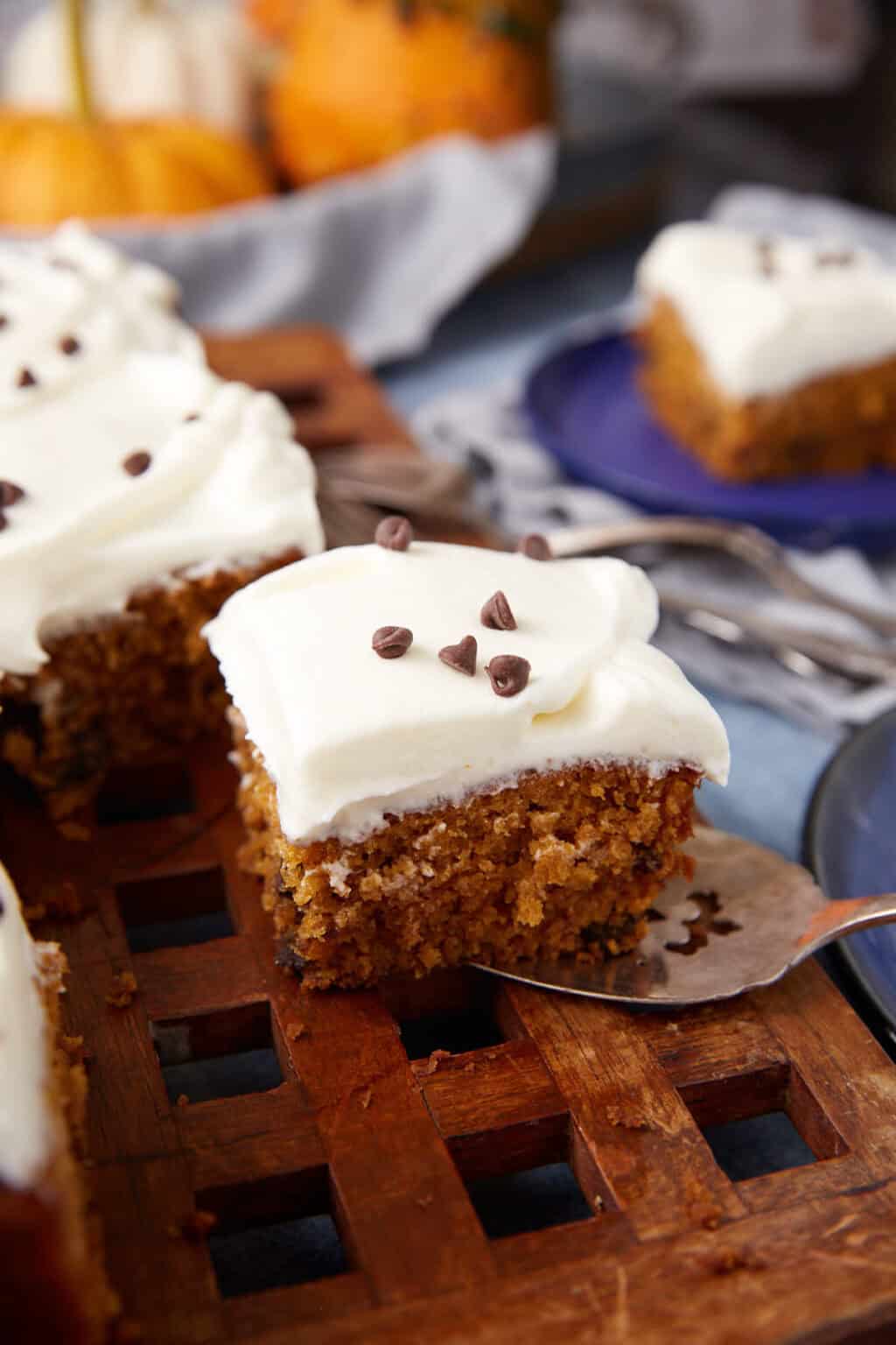 Pumpkin Chocolate Chip Cake with Cream Cheese Frosting - Easy Southern ...