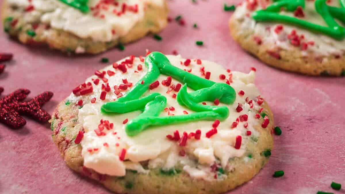 Easy Christmas Sprinkle Cookies with Frosting - Easy Southern Desserts