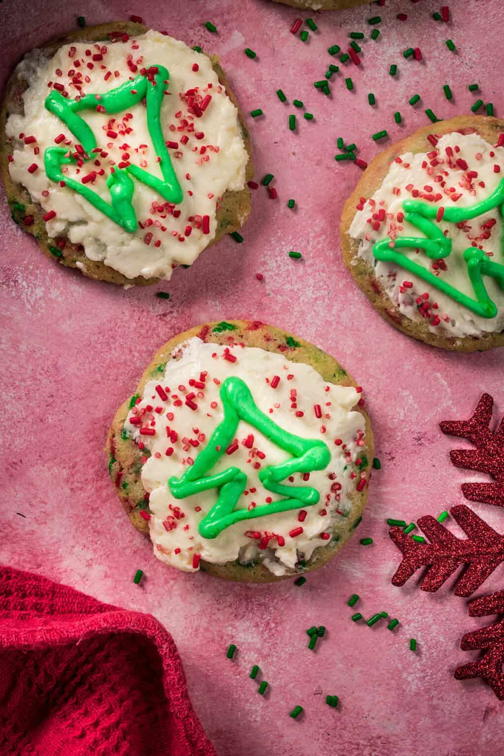 Easy Christmas Sprinkle Cookies with Frosting - Easy Southern Desserts
