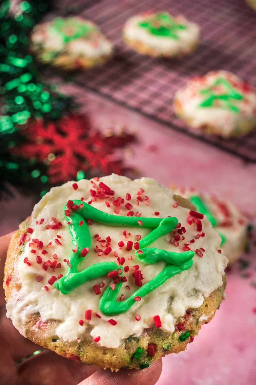 Easy Christmas Sprinkle Cookies with Frosting - Easy Southern Desserts