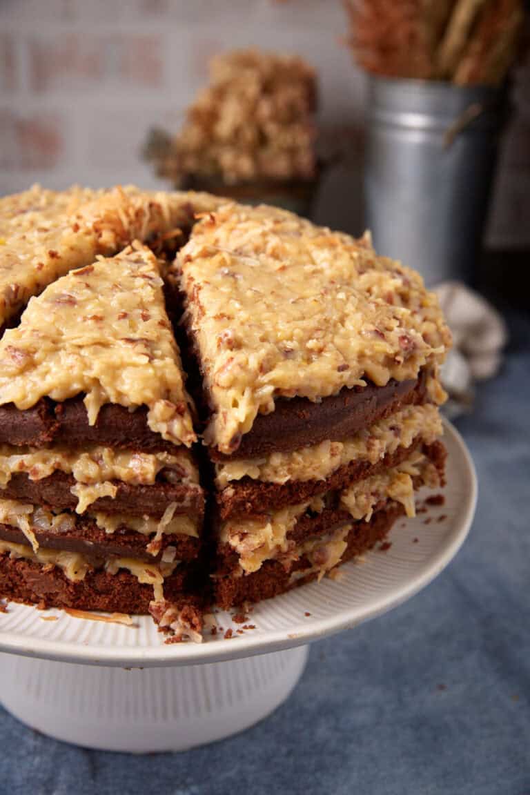Sour Cream German Chocolate Cake with Coconut Pecan Frosting - Easy ...